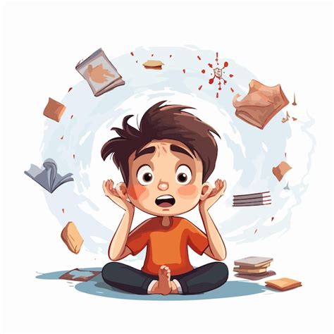 Illustration Of A Busy Boy With Attention Deficit Hyperactivity