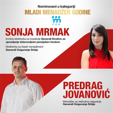 Generali On Linkedin Naši Sonja Mrmak I Predrag Jovanovic Nominovani