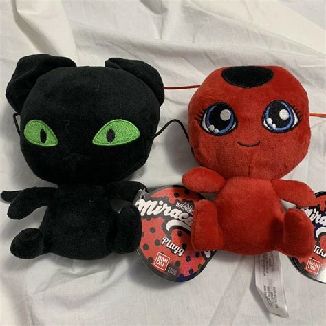 Miraculous Ladybug And Cat Noir Plush Tikki And Plagg Stuffed Dolls 7 Tall