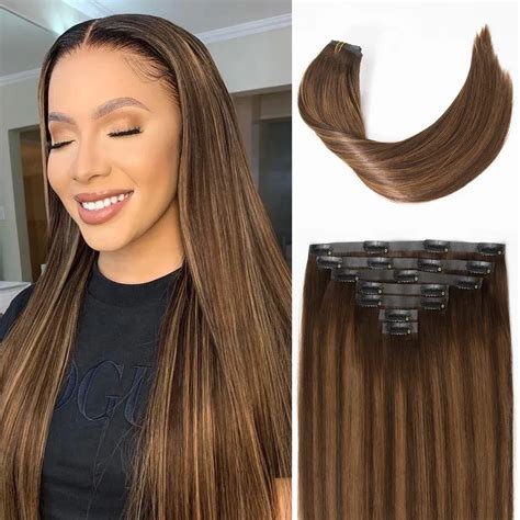 Highlight Seamless Clip In Hair Extensions Straight Beginner Friendly
