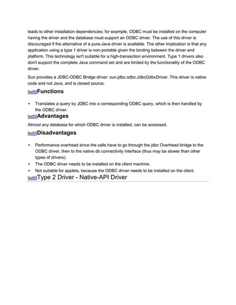 Jdbc Driver Types Pdf