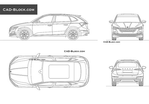 Skoda Scala CAD Drawing In AutoCAD