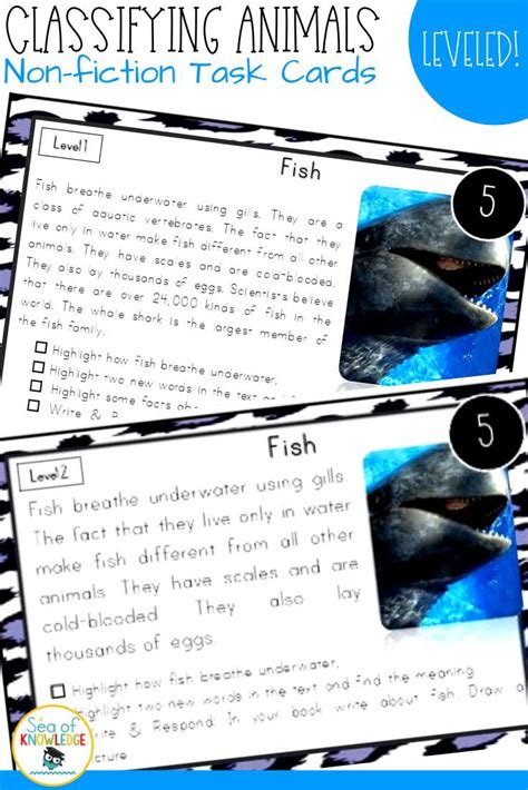 Leveled Reading Passages With Questions Classifying Animals Leveled