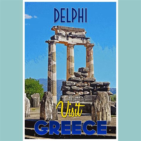 Delphi Greece Travel Poster Visiting Greece Travel Posters Delphi