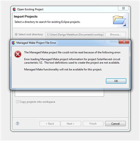 Error Code Composer V31 The Managed Make Project Settings For This