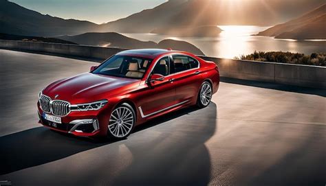 Red Bmw 745e Premium Ai Generated Image