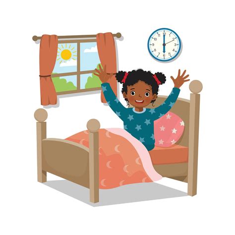 Cute Little African Girl Wakes Up Early In The Morning Stretching Her