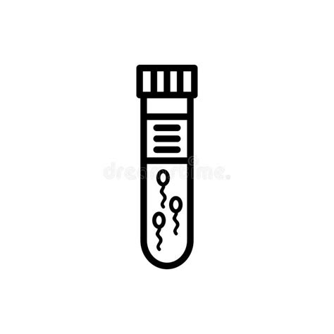 Sperm Test Tube Line Icon Vector Illustration Stock Illustration Illustration Of Fetus