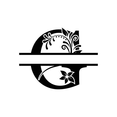 Initial G Decorative Monogram Split Letter Vector 7634139 Vector Art At