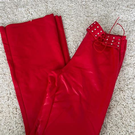 I Am Gia Red Leather Pants Only The Pants Depop
