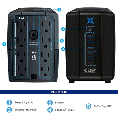 No Break Cdp R Upr508 500va 250w Respaldo 10 20min Avr Supresor De