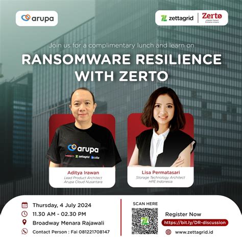 Ransomware Resilience With Zerto Luncheon Event Cloud Service Provider Indonesia Reliable