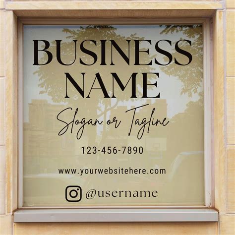 Custom Vinyl Business Sign Storefront Window Decal Etsy