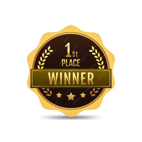 1st Place Winner Award Honor Gradient Medal Insignia Badge With Laurel