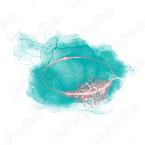 Turquoise Logo Design Watercolor Mint Logo Background Png Ink Logo