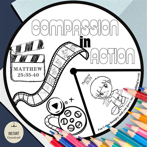 Sunday School Craft Compassion In Action Spinner Wheel Jesus