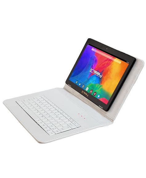 Linsay New 10 1 Tablet 64gb With Exclusive Luxury White Crocodile Style Keyboard With Super Ips