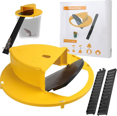 Mouse Trap Rat Traps Bucket Auto Rolling Trap No Touch Mice Pet Flip and Slide Reset Lid Catch ...