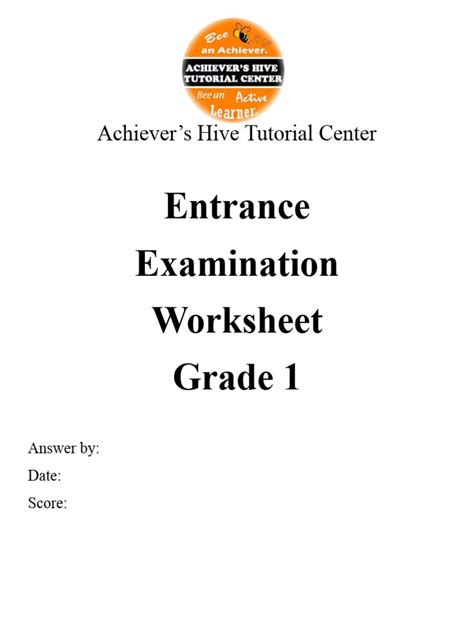 Grade 1 Examination Pdf
