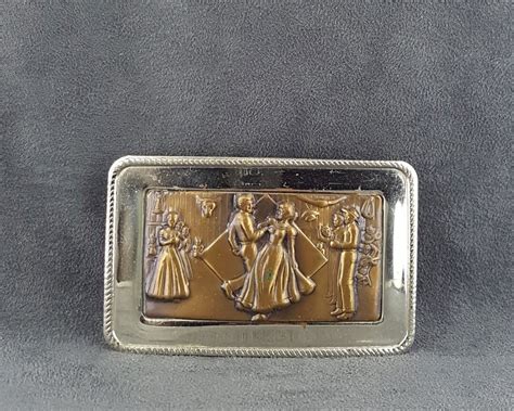 Vintage Square Dancing Belt Buckle Usa Etsy