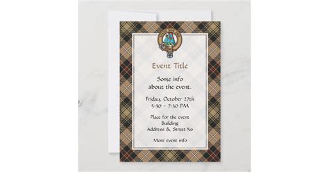 Clan Mackenzie Crest Over Hunting Tartan Invitation Zazzle