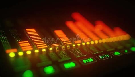 Colorful Audio Equalizer Bars In Neon Lights On A Reflective Surface Concept Of Music And Sound