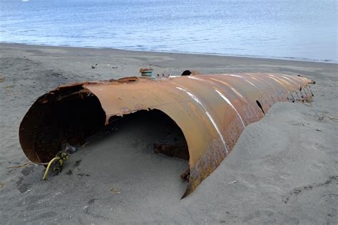 World War 2 Japanese Mini Submarine Wreck Still On The Beach On Adak Island Alaska R