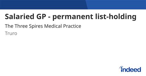Salaried Gp Permanent List Holding Truro Tr1 2ja