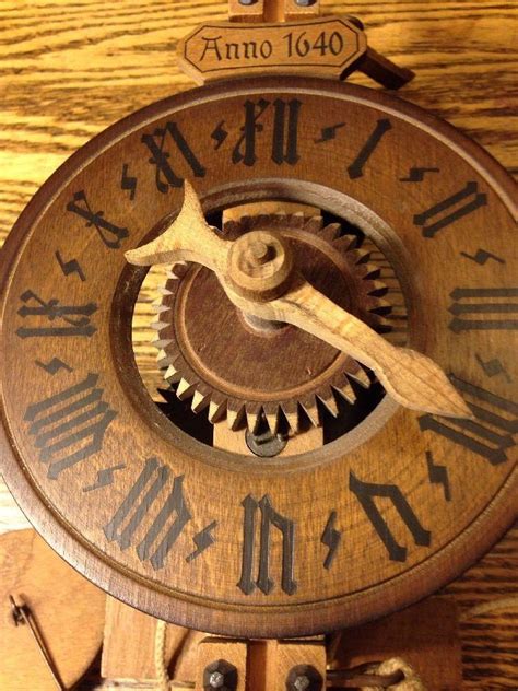 Anno 1640 Wooden Gear Clock Germany Medieval Weighted Pulley Clock