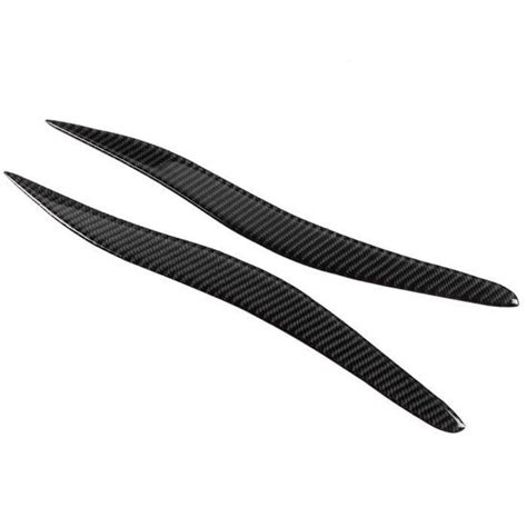 Ashata Garniture Extérieure De Voiture Paire De Sourcil De Phare En Fibre De Carbone Paupière
