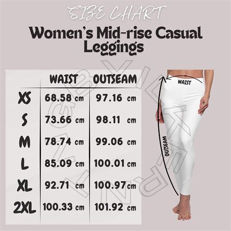 Casual Leggings Size Chart Womens Mid Rise Casual Leggings Aop