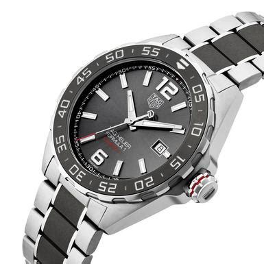 Tag Heuer Formula 1 Calibre 5 Automatic Mens Grey Steel And Black