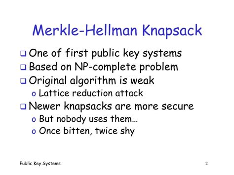 Ppt Merkle Hellman Knapsack Powerpoint Presentation Free Download