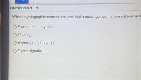 Question No 19 Which Cryptographic Concept Studyx