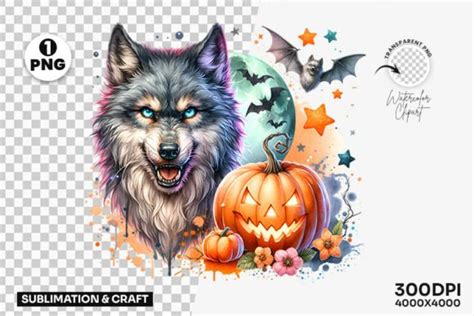 Halloween Pastel Wolf Pumpkin Clipart Graphic By Creative Arslan · Creative Fabrica