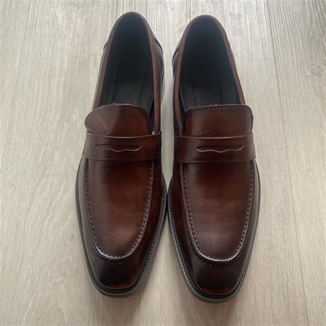 Brown Leather Loafers Eu 44 Depop