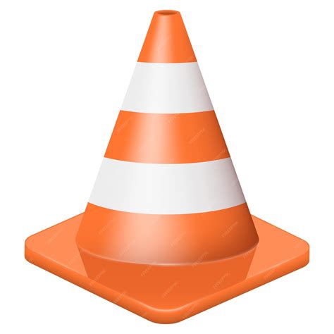Premium Vector Realistic Orange Plastic Striped Traffic Cone Vector