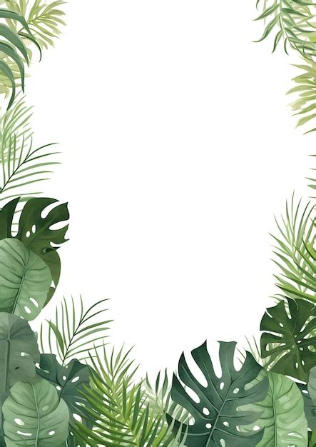 Premium Ai Image Leaves Boder Frame Illustration Abstract Background