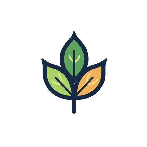 Premium Ai Image Flat Color Leaf Logo Vector