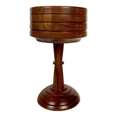 Mid Century Modern Wooden Pedastal Bowl Chairish