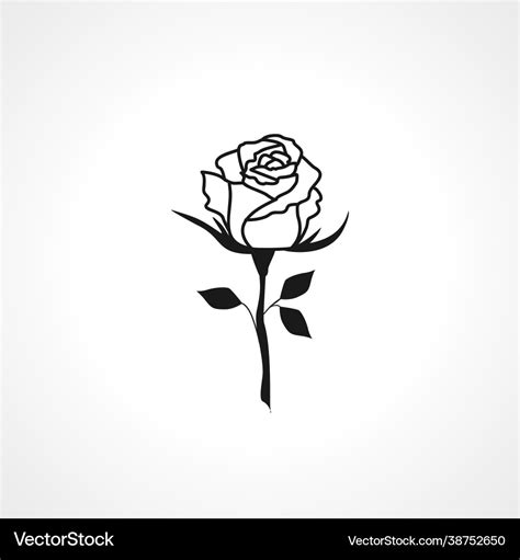 Rose Icon Flower Simple Royalty Free Vector Image