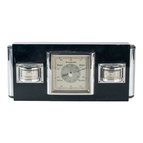 19th Century Regen Veränderlich Schön Weather Station Barometer Hygrometer Celsius And