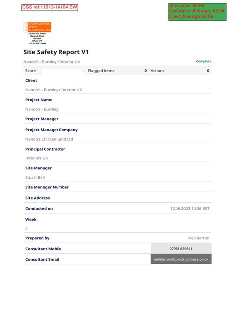 Css Safety Report Uk 12 06 2023 Download Free Pdf Personal Protective Equipment