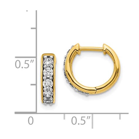 High Quality 14k Gold Diamond Hinged Hoop Earrings Stylish Luxury Jewelry