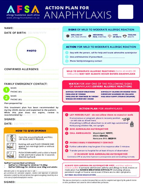 Fillable Online What Are The Five Steps In The Allergen Action Plan
