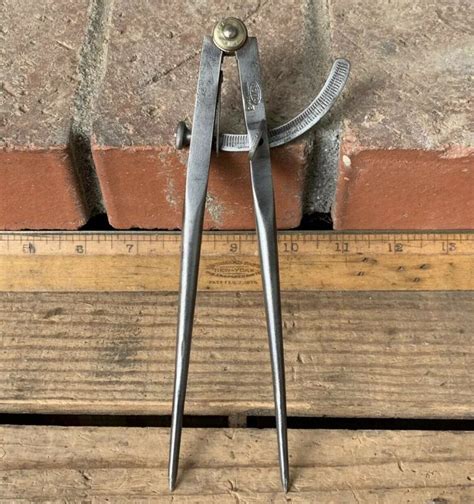 Vintage Pexto 8 Winged Dividers Compass Wbrass Hinge Old Machinist