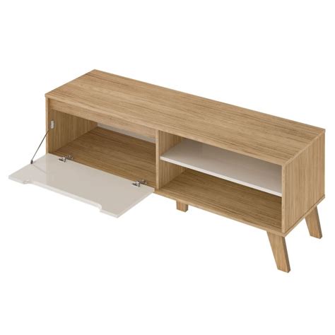 Rack Para Tv Até 60 Polegadas Lotus 1 Porta Carvalhooff White Artely Móveis