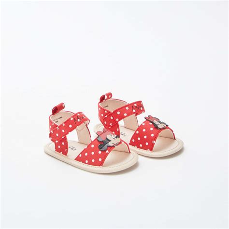 Disney Minnie Mouse Hook And Loop Sandals Red Kiabi