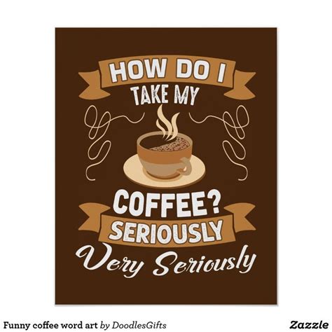 Funny Coffee Word Art Poster Zazzle Coffee Words Word Art Poster