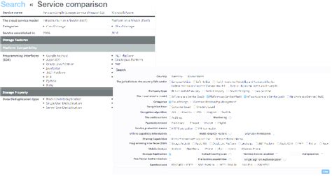 User Interface Faceted Search Service Comparison And Storage User Interface Faceted Search Service Comparison And Storage